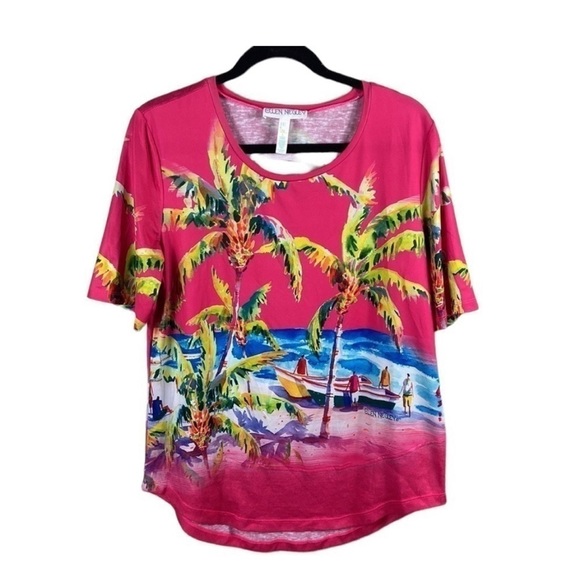 Ellen Negley | Tops | Ellen Negley Art And Sol Tropical Short Sleeve ...